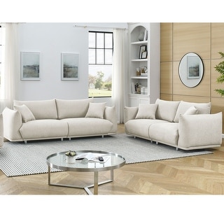 2 Piece Upholstered Living Room Sofa Set, Sectional Sofa Furniture Sets ...