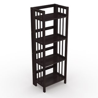 No Assembly Folding Four Shelf Bookcase (16 Inches Wide) - Bed Bath ...