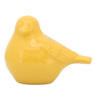 8" Ceramic Bird Figurine Contemporary Yellow Bird Sculpture for Home or ...