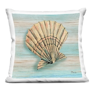 Stupell Coastal Teak Clam Shell Decorative Printed Throw Pillow Design ...