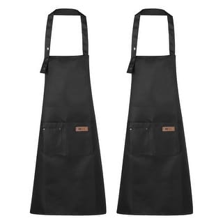2pcs Adjustable Kitchen Cooking Aprons 80x70cm Cotton Art Apron ...