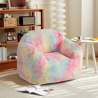 Colorful Adult Bean Bag Chair for Dorms Bedrooms, Rainbow Tie-Dye ...