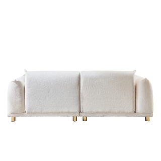 Teddy Velvet Sleeper Loveseat Bread Type Lounge Couch with Pillows ...