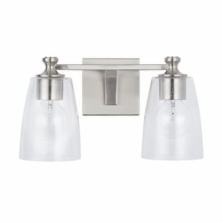 Myles 2-light Bath/ Vanity Fixture w/ Clear Seeded Glass - Bed Bath ...