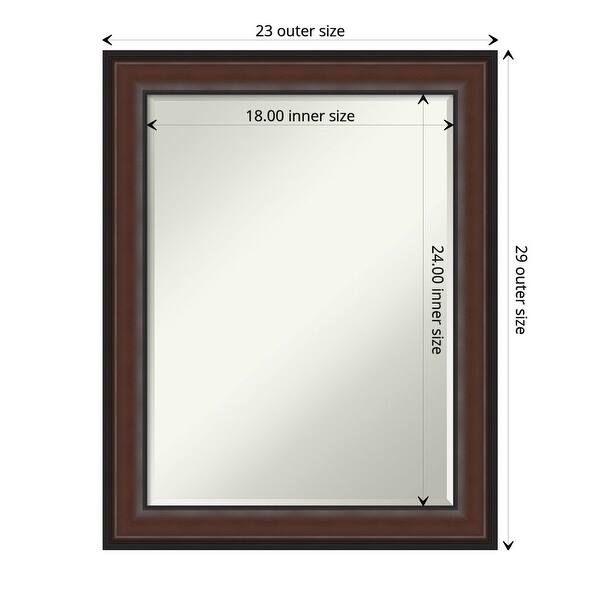 Petite Bevel Bathroom Wall Mirror - Harvard Walnut Frame - Harvard ...