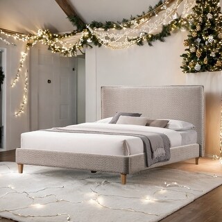 Modern Lifestyle Velcro Straps Designed Upholstered Platform Bed ...