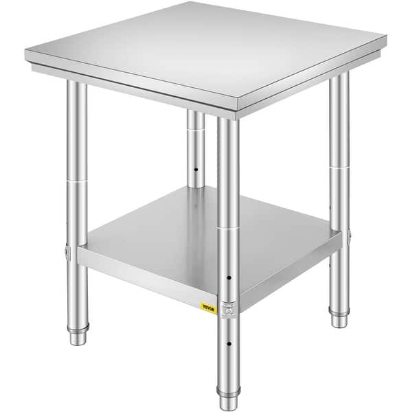VEVOR Stainless Steel Work Table Commercial Kitchen Prep & Work Table ...