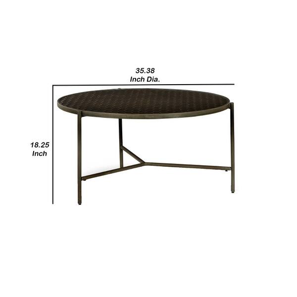 35 Inch Table, Crossed Metal Legs, Mango Wood Surface, Gray Brown - 18. ...