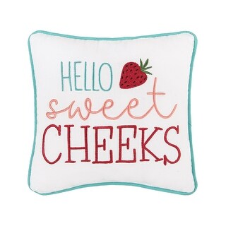 10" x 10" Hello Sweet Cheeks Embroidered Valentine's Day Throw Pillow ...
