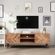 ExBrite Solid Wood Media Console Woodcraft HerringBone Pattern 2 Doors ...