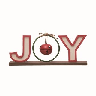 Multicolor Christmas Joy Tabletop Decor with Bell MDF Figurine - Bed ...