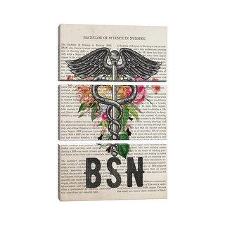 iCanvas "BSN, Bachelor of Science in Nursing With Flowers Print" by ...
