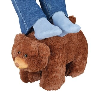 Northwoods Decor Plush Fabric Brown Bear Footstool - 16.25 x 9.75 x 8. ...