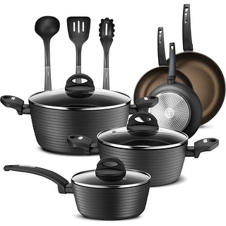 12-Piece Nonstick Kitchen Cookware Set - Professional Hard Anodized ...