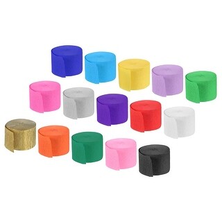 Crepe Paper Streamers 15 Rolls 72ft in 15 Colors for Party Decorations ...