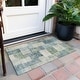 Machine Washable Indoor/ Outdoor Contemporary Blocks Chantille Rug ...