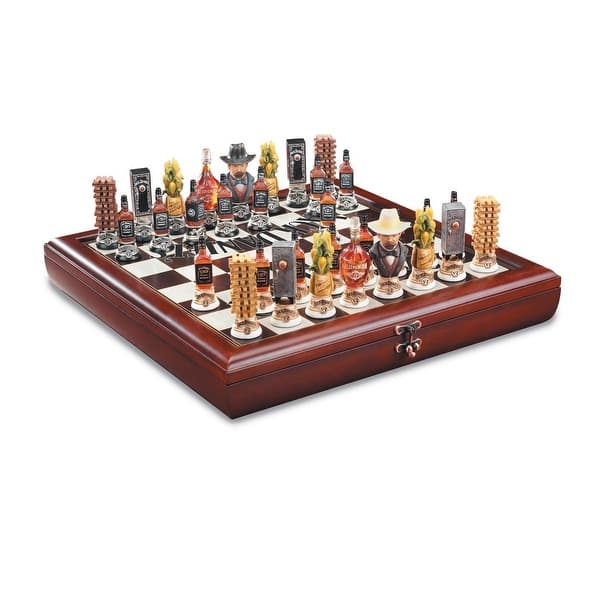 Curata Hand Finished Wooden Lynchburg Chess Set Cast Resin Detailed ...