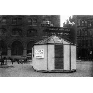 Portable voting booth at Public Square Black and White Gallery Wrapped ...