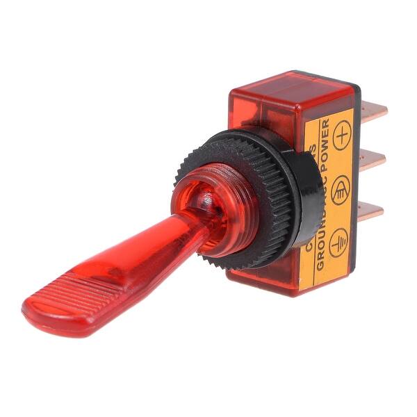 SPST Latching Rocker Toggle Switch Red LED Light 20A 12V 3P ON-OFF Red ...