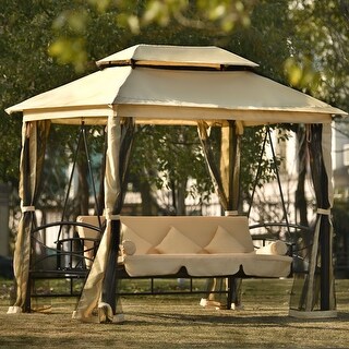 Outdoor Gazebo with Convertible Swing Bench - Bed Bath & Beyond - 38272662