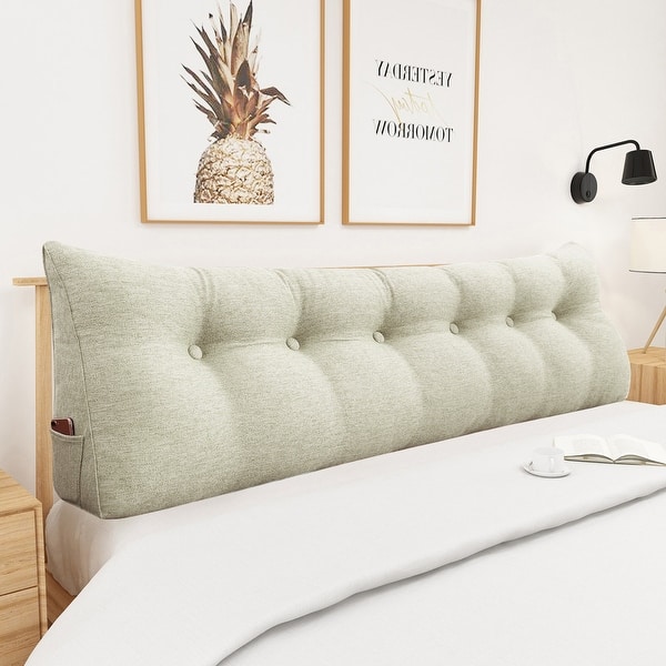 WOWMAX Headboard Wedge Reading Pillow Back Support Linen - Bed Bath ...