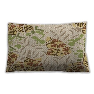 Ahgly Company Patterned Indoor-Outdoor Copper Brown Lumbar Throw Pillow ...