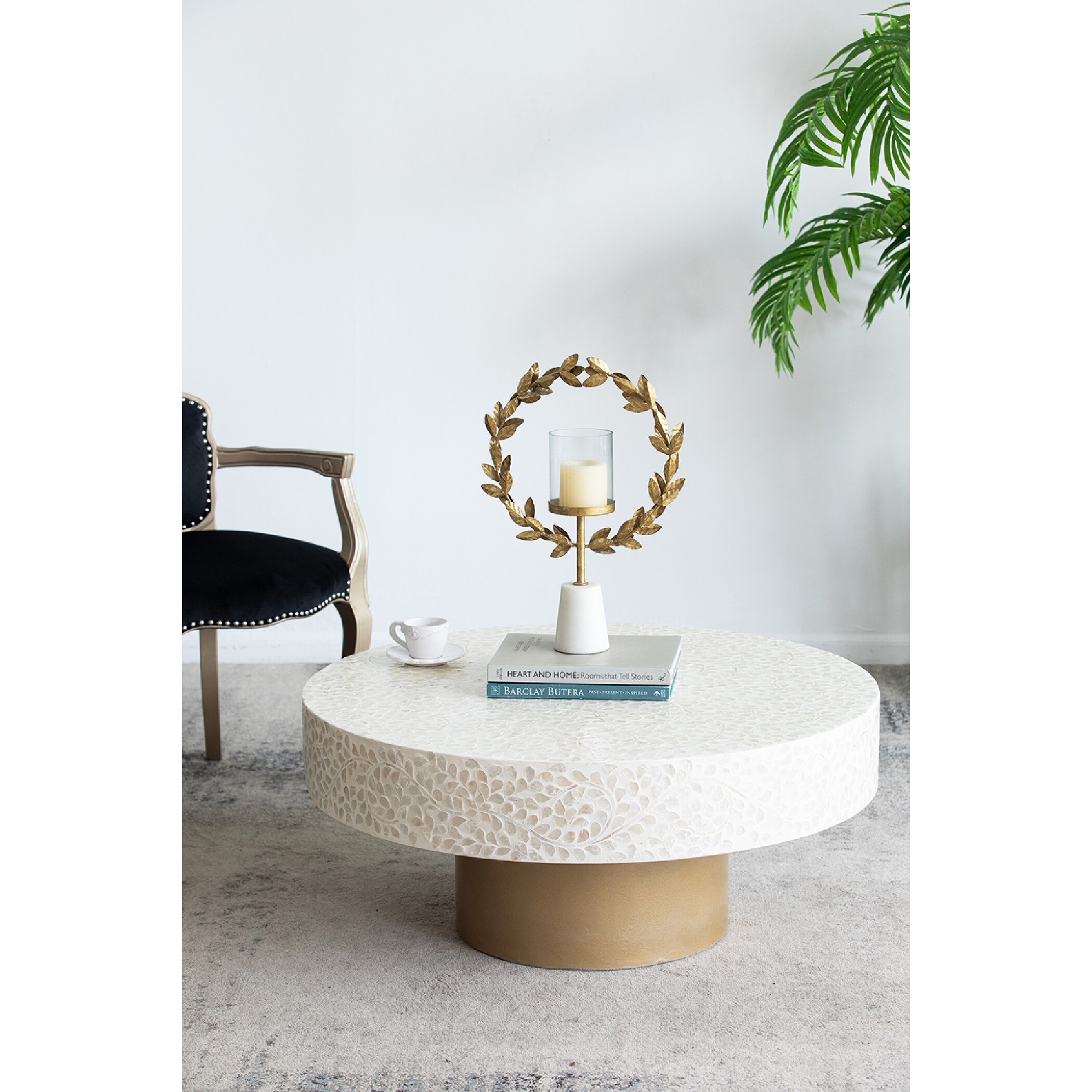 A B Home Capella Capiz Coffee Table Cream Gold Bed Bath Beyond 36778099