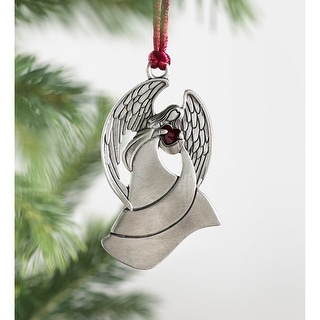 Solid Pewter Christmas Tree Ornament - Angel - Bed Bath & Beyond - 36672270