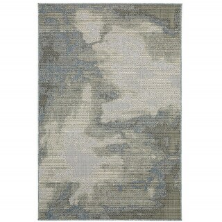 2' X 8' Grey Abstract Stain Resistant Indoor Outdoor Area Rug - 6' x 7 ...