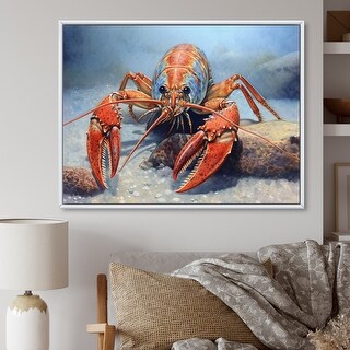 Designart "Freshwater Crayfish I" Crayfish Framed Canvas Wall Art - Bed ...