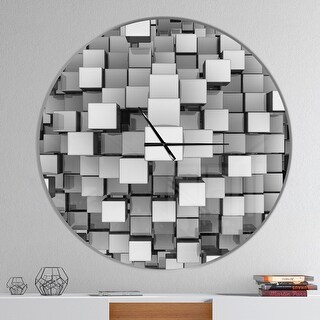 Designart 'Black and Grey Cubes' Large Modern Wall CLock - Bed Bath ...