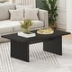 47 Inch Modern Rectangular Coffee Table with Spacious Top and Slatted ...