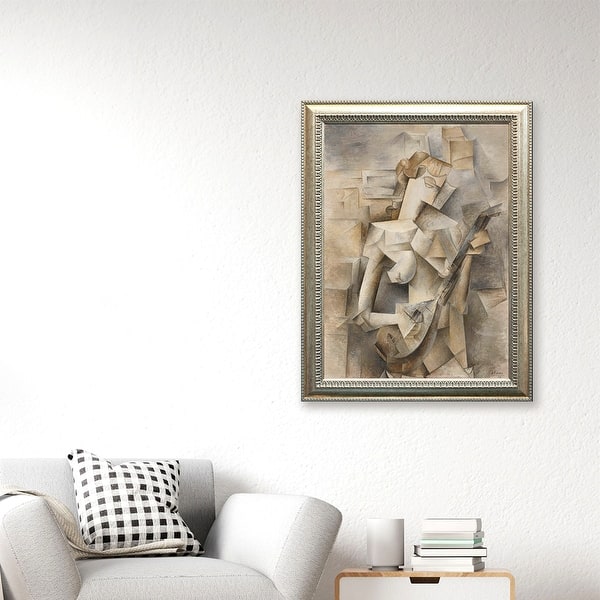 Girl with Mandolin (Fanny Tellier) by Pablo Picasso Oil Painting Silver ...