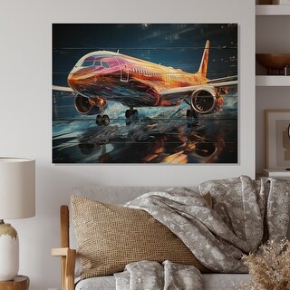 Designart "Colorful Plane In Translucent Ascension" Transportation ...