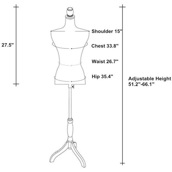 Female Mannequin Torso Clothing Display Rack with Tripod Stand Beige ...