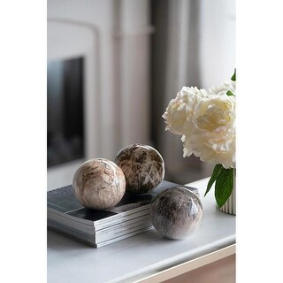 Glossy Decorative Ceramic Balls (Set of 3) - Bed Bath & Beyond - 12653117