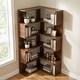 66" Tall 6 -Tier Corner Bookshelf, L Shaped Open Shelf Display Bookcase ...