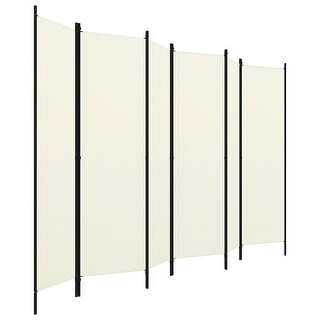 6-Panel Room Divider Cream White 118.1"x70.9" Privacy Compartment - Bed ...