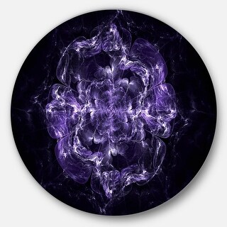 Designart 'Fractal Purple Flower Explosion' Floral Abstract Art Circle ...