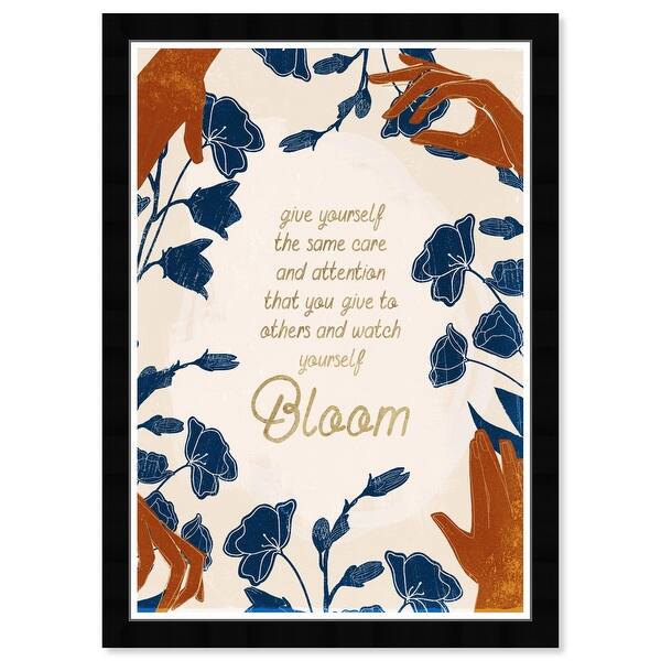 Wynwood Studio 'Watch Yourself Bloom' Typography and Quotes Gold Wall ...