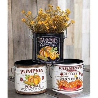 Harvest Scene Bucket 5" L 3 Asstd. - 4" high by 4.5" wide. - Bed Bath ...