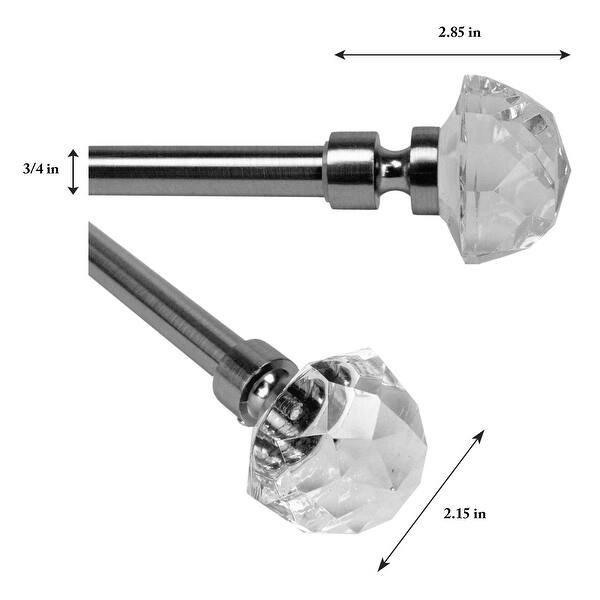 Versailles' Crystale Gem Finial Rod Set (30in - 78in) - Bed Bath ...