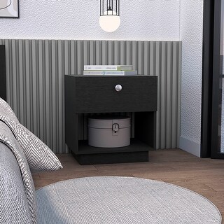 1 Drawer Nightstand with Open Lower Shelf for Bedroom or Living Room ...