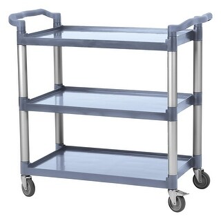 3-Shelf Rolling Utility/Push Cart with Lockable Wheels, 360 lbs ...