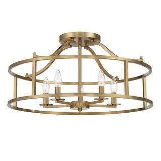 Savoy House Stockton 5-Light Ceiling Light in Warm Brass - Bed Bath ...