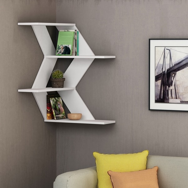geometric corner shelf