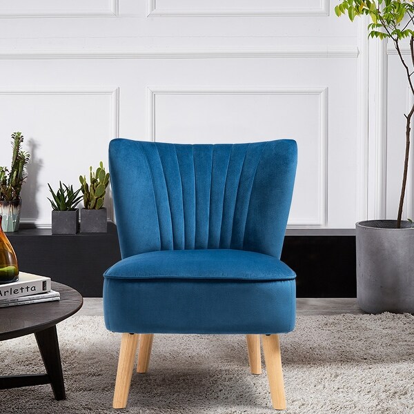 Costway Armless Accent Chair Modern Velvet Leisure Chair Single On Sale Bed Bath Beyond 30825548
