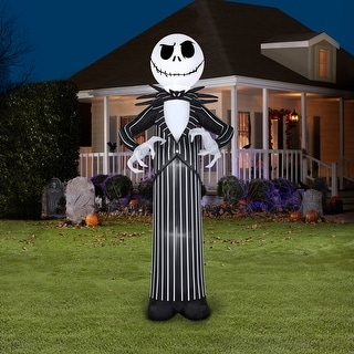 Gemmy Giant Halloween Inflatable Jack Skellington, 10 ft Tall - Bed ...