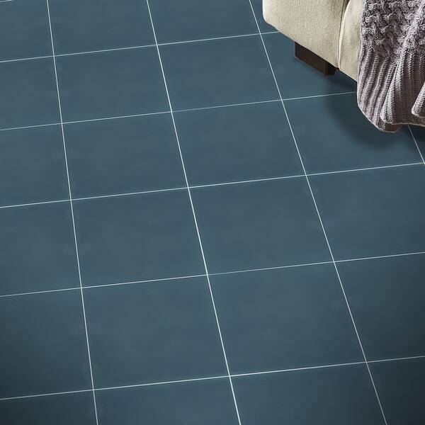 Handmade Solid Color in Navy Blue Cement Tile, Pack of 12 (Morocco ...