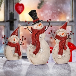6-12" Resin Snowman Family W/Berry Set of 3 - Bed Bath & Beyond - 38248412